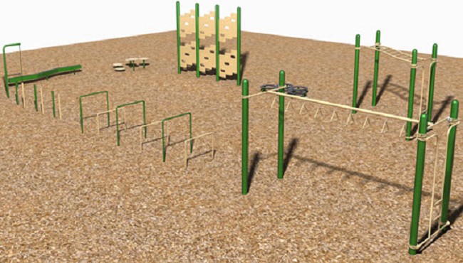 9-Station Playground Obstacle Course Jungle Gym