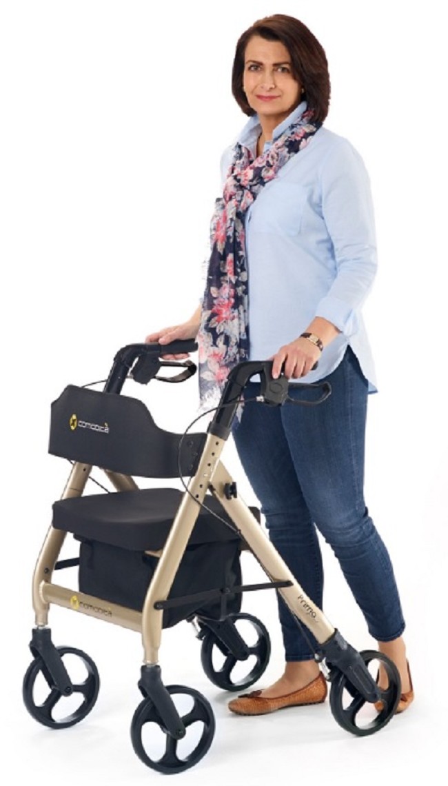 Comodita Prima Special Heavy Duty Rolling Walker with Wide Ergonomic Seat