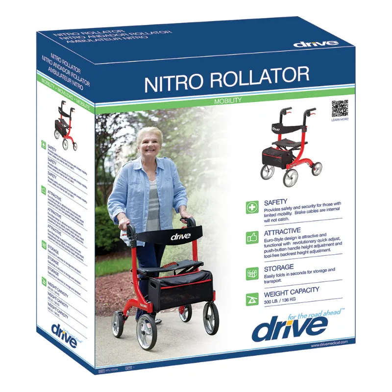 Drive Nitro Rollator - Drive Medical Euro Style Rollator Walker