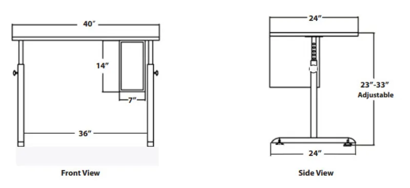 Knob-Adjusted Wheelchair Accessible Therapy Tables