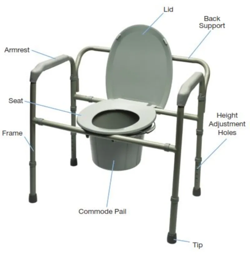 Bariatric Steel Folding Commodes from Graham Field - Qty. 2