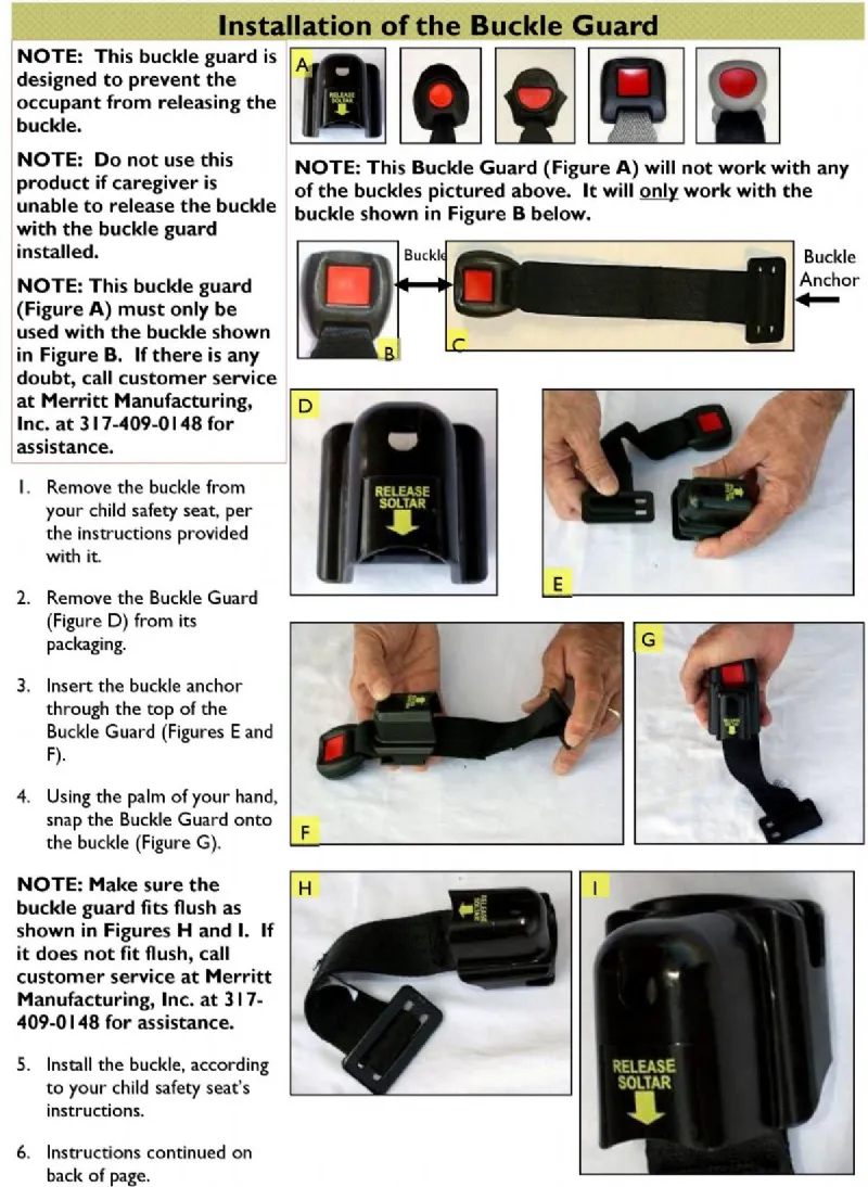 Pediatric Standard Protection Safety Seat Buckle Guard