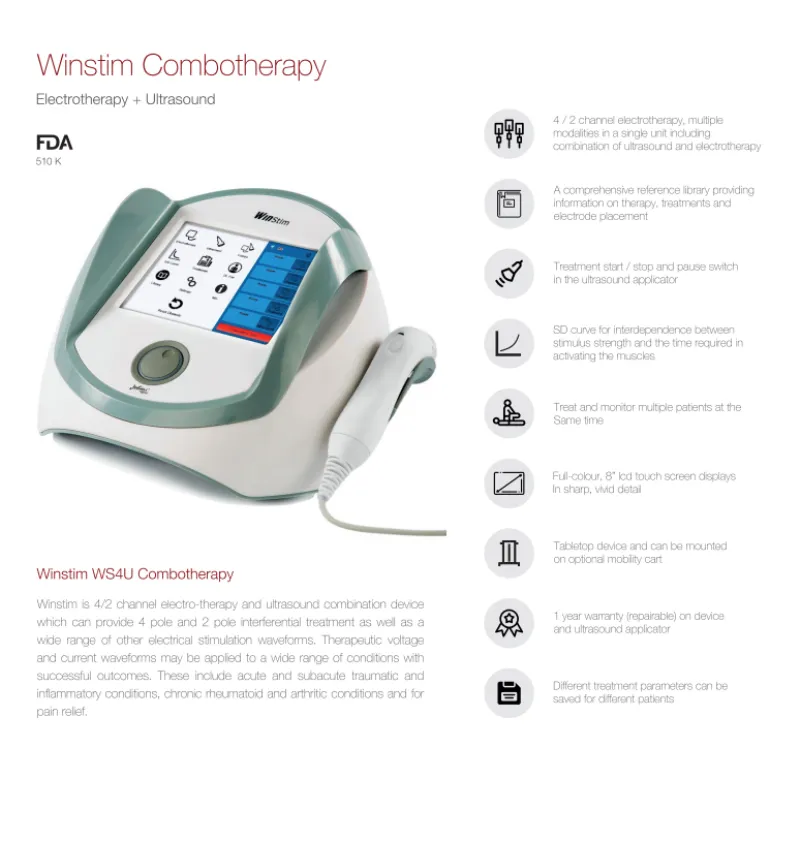 Winstim Electrostimulation and Therapeutic Ultrasound Combo Device