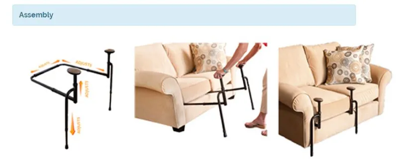 EZ Stand-N-Go Sit-to-Stand Couch and Chair Grab Bar for Mobility Assistance