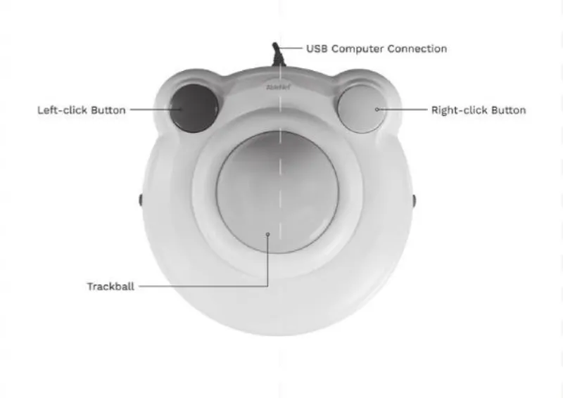 Ablenet BIGtrack Trackball Computer Mouse For Easy Cursor Control