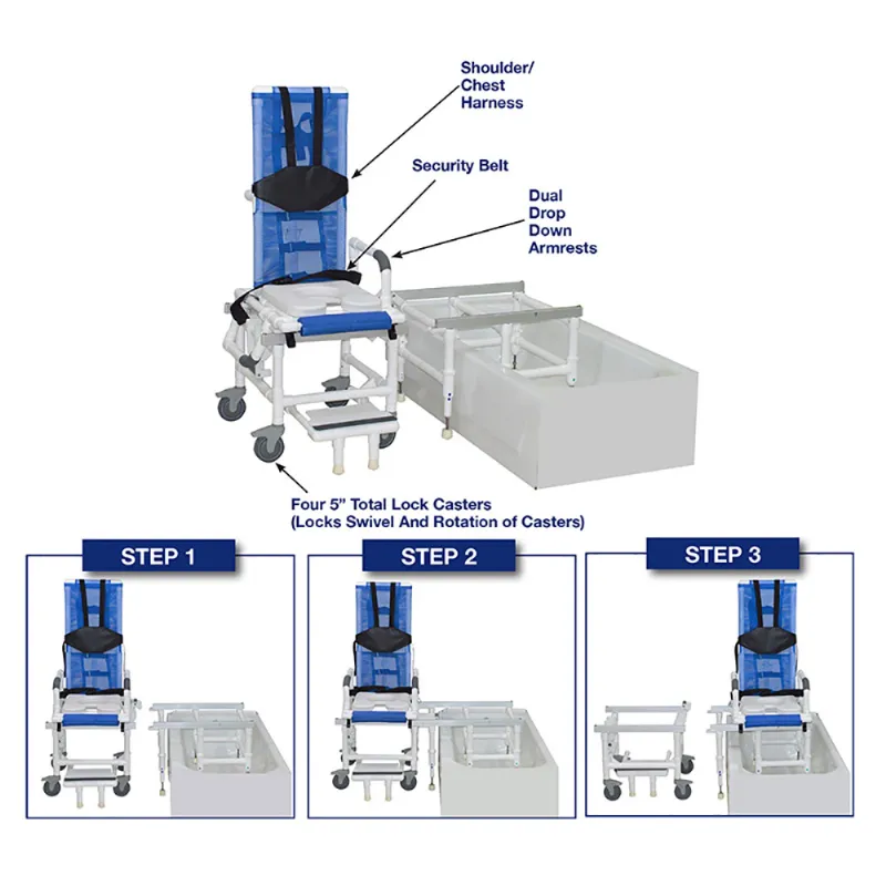 Deluxe All Purpose Tilt-in-Space Shower Transfer Chair with 300 lb ...