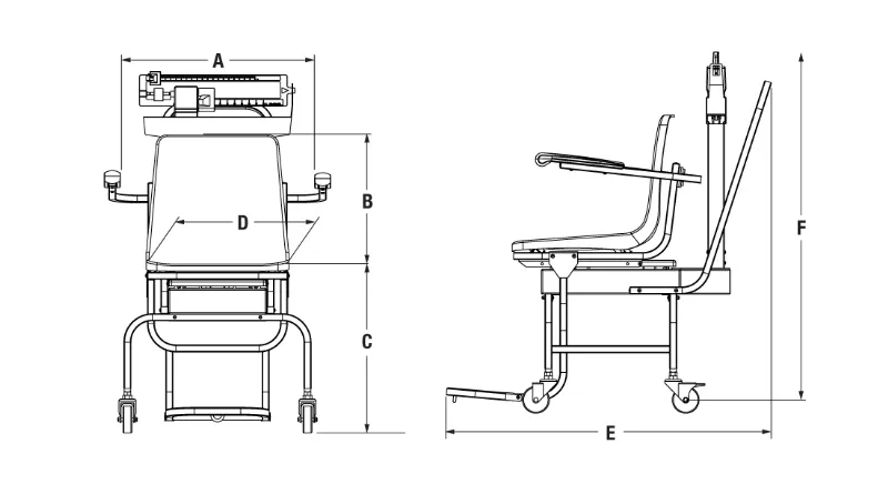 Mobile Mechanical Chair Scale by Rice Lake