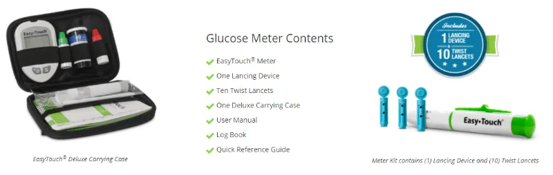 EasyTouch Glucose Meter Kit (Buy in Bulk - 48 Kits)