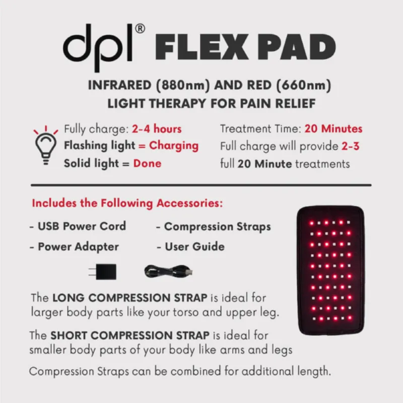 LED and Infrared Light Therapy Body Pad with Straps | DPL Flex Pad