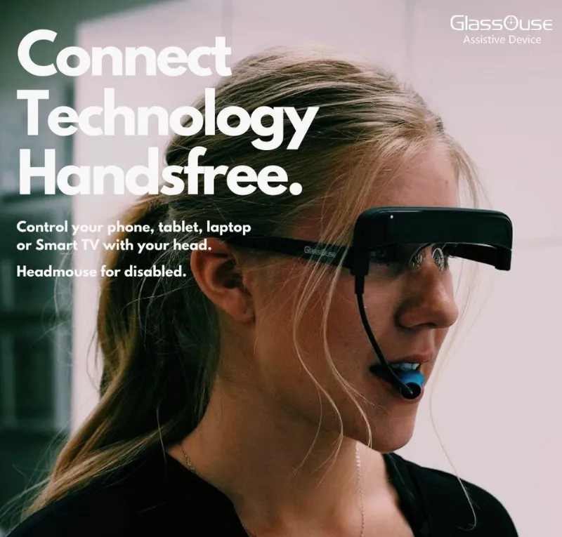 GlassOuse V1.4 Wireless Head Mouse Assistive Device for Disabled Hands Free