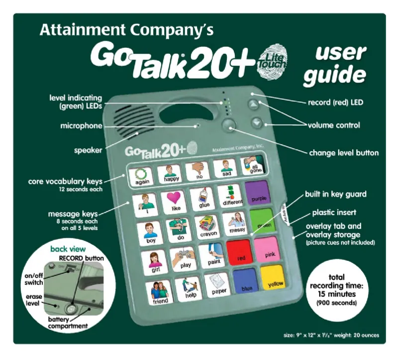 GoTalk 20+ Lite Touch AAC Device by Attainment Company