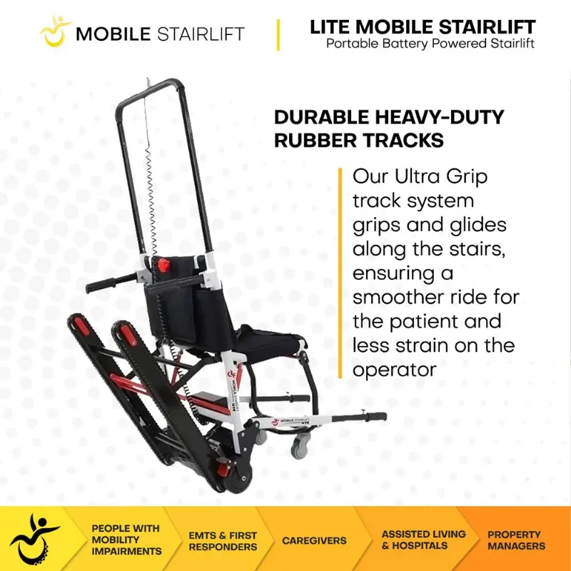 Mobile Stair Chair Lift LITE - 250 Pound Weight Capacity and Runs up to ...