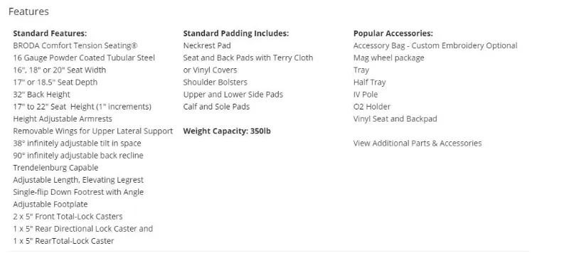 Broda Midline Positioning Wheelchair (MID)