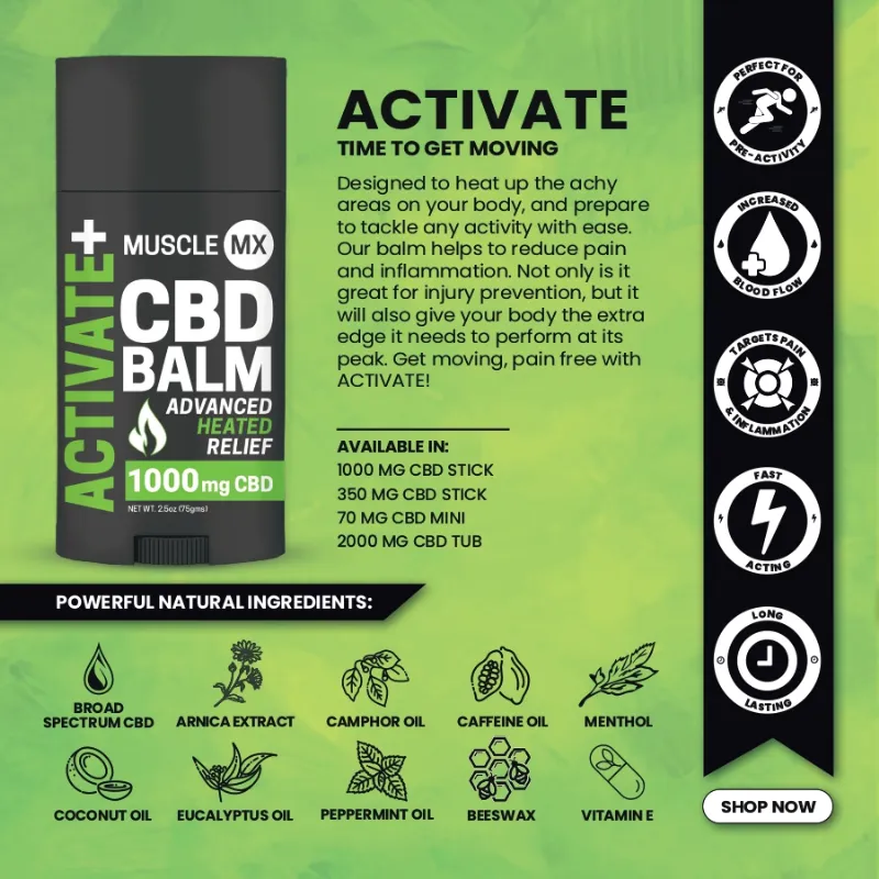 Activate CBD Body Balm, Heated Relief, Extra Strength - Bulk Quantities ...
