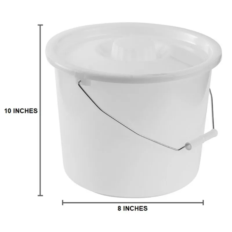12-Quart Durable Commode Pail with Lid - Compatible With Most Bedside ...