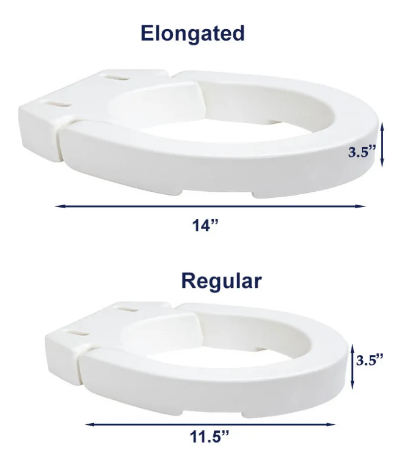 Hinged Raised Toilet Seat 3.5 Inches for Standard and Elongated Toilets
