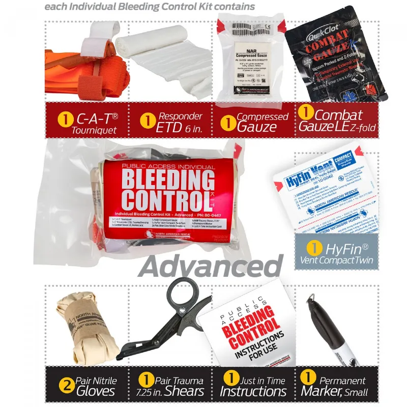 Public Access Portable Bleeding Control 8-Pack Kit