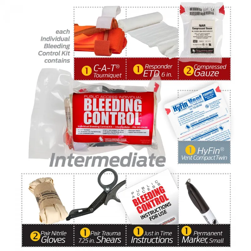 Public Access Portable Bleeding Control 8-Pack Kit
