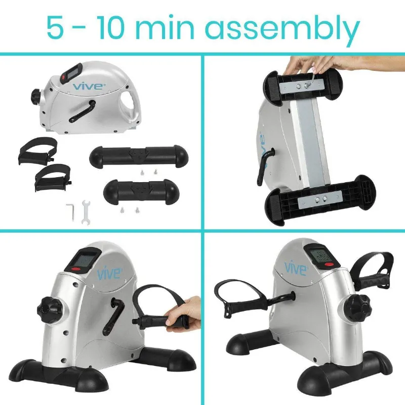 Pedal Exerciser with Adjustable Resistance and Compact Design by Vive ...