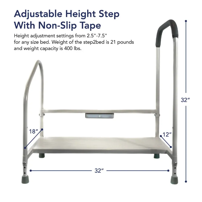 Bedroom Step and Handrail - Step 2 Bed - FREE Shipping