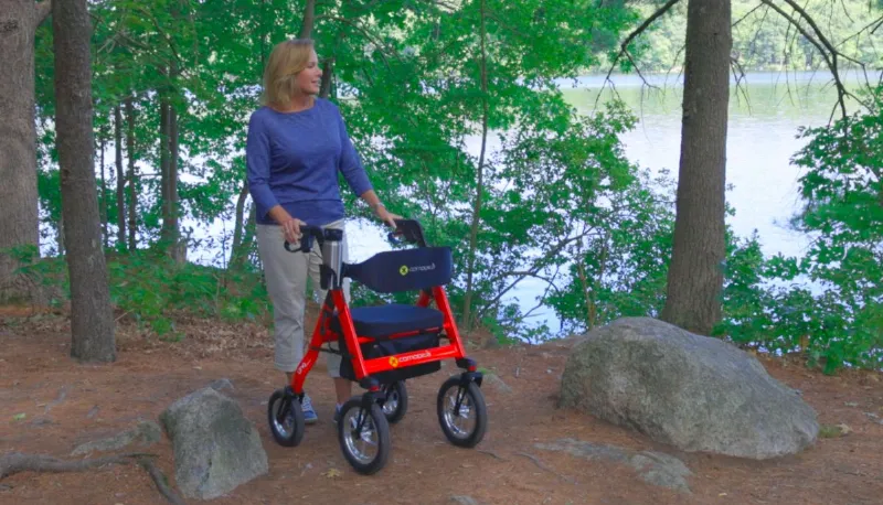 Comodita Uno All Terrain Rollator Walker with Orthopedic Seat and ...