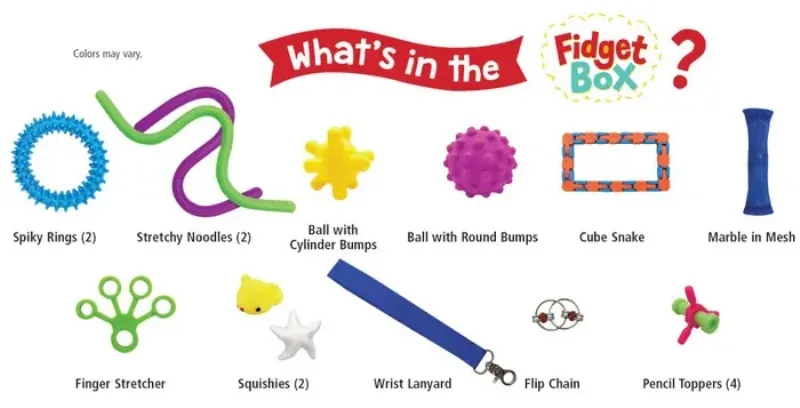 Teacher Created Resources Fidget Box with 18 Sensory Tools for ADHD or ...