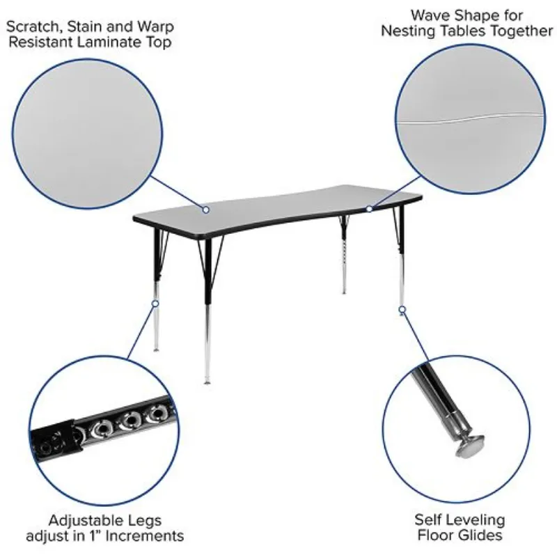 Flash Furniture Wave Activity Classroom Table