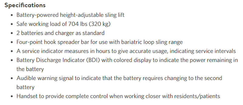 Tenor Bariatric Patient Lift by ArjoHuntleigh (FULLY ASSEMBLED)