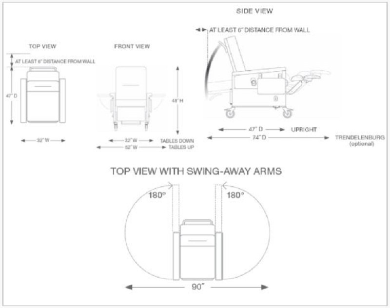 Champion 85 Series Treatment Reclining Geri Chair