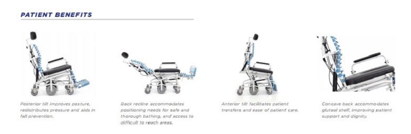 Broda B385 Revive Bariatric Tilt and Recline Shower Commode Chair