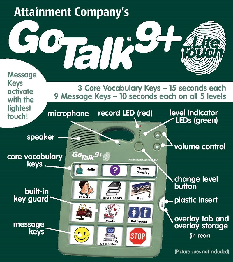 GoTalk 9+ Lite Touch AAC Device by Attainment Company