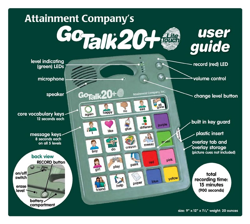 GoTalk 20+ Lite Touch AAC Device by Attainment Company