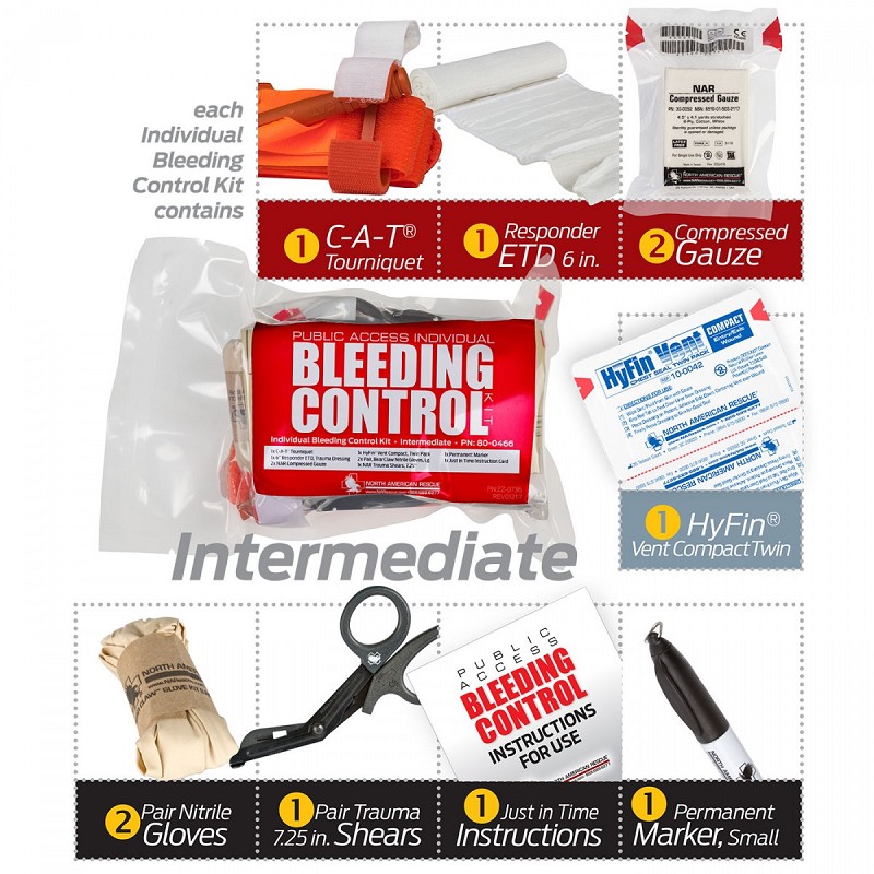 Public Access Portable Bleeding Control 8-Pack Kit
