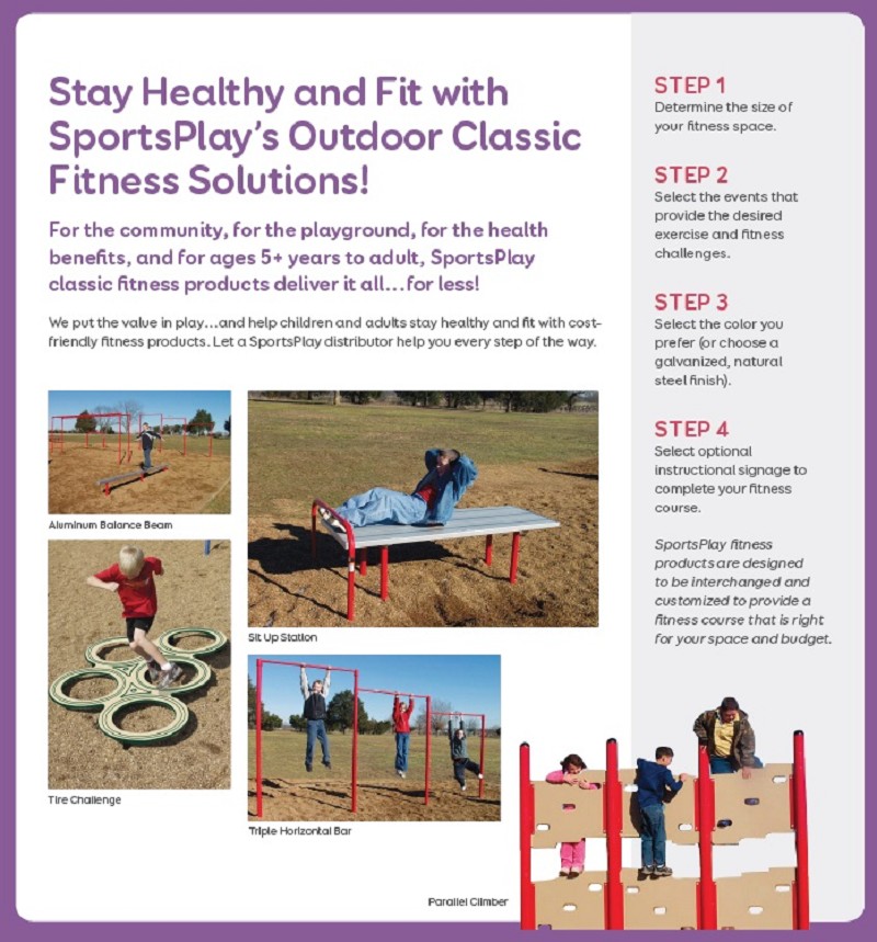 Triple Horizontal Bar Playground Equipment