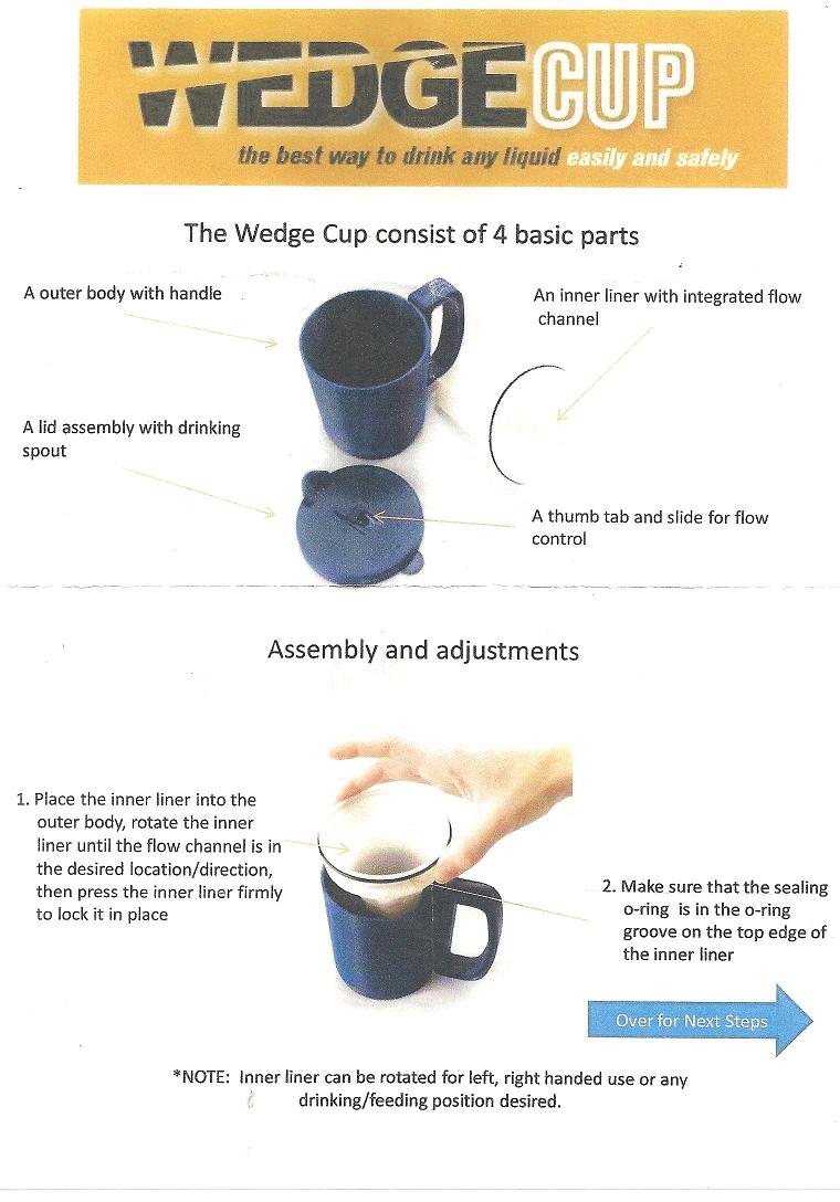 Wedge Cup / Mug Flow Controlled Drinking Aid for the Elderly and Disabled
